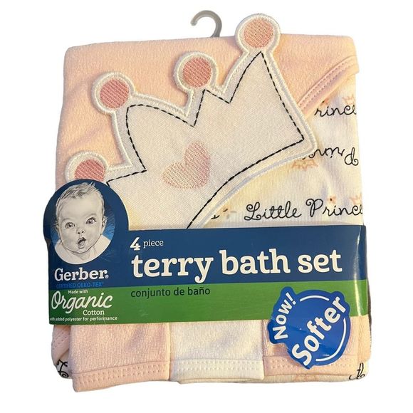 Gerber | Bath | Gerber Organic Cotton Hooded Towel Wash Cloth 4 Piece ...